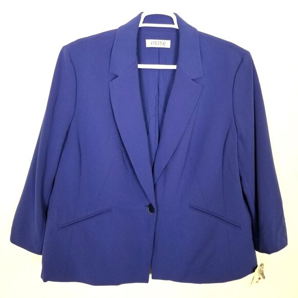 Kasper | Jackets & Coats | Kasper Women One Button Blazer Jacket Sz 22w ...